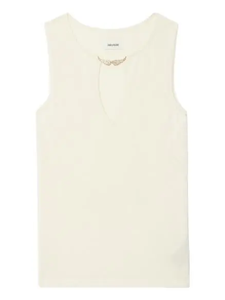 Zadig&Voltaire Sleeveless Knit Top With Brooch - Judo