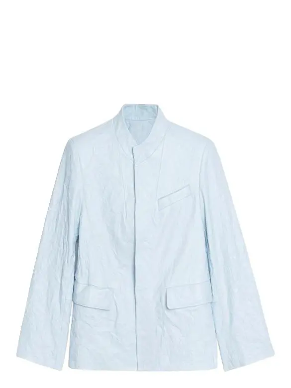 Zadig&Voltaire Veryn Crinkled Leather Blazer - Baby Blue