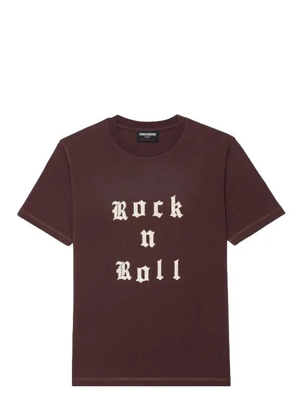 Zadig&Voltaire Edwin Rhinestone T-shirt - Burgundy