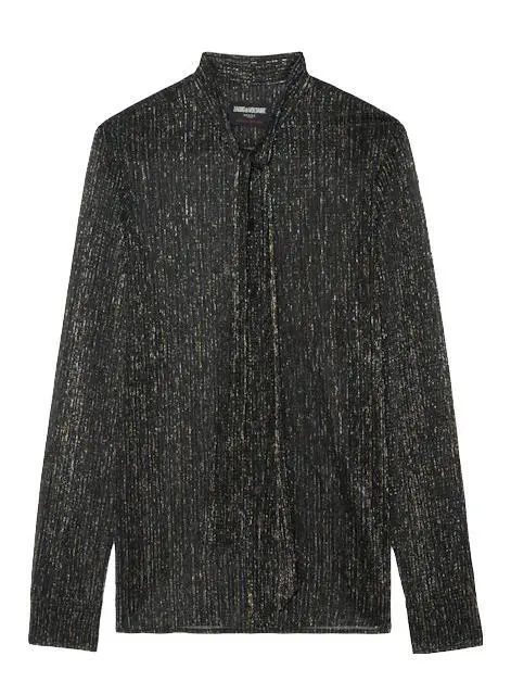 Zadig&Voltaire Tulba Shimmer Chiffon Shirt - Black