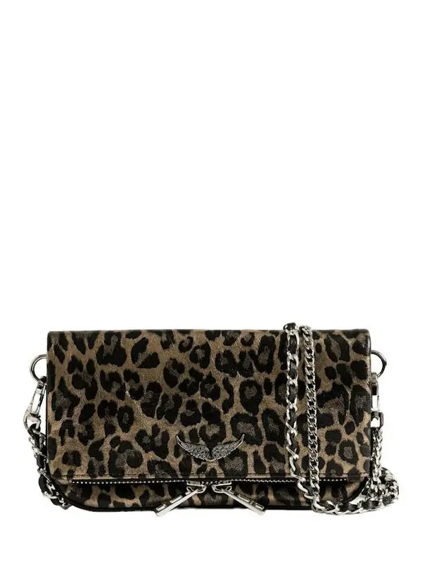 Zadig&Voltaire Rock Nano Metal Leopard Clutch - Silver