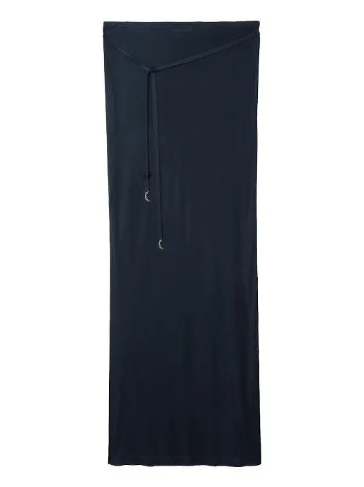 Zadig&Voltaire Asymmetric Long Slit Skirt - Encre