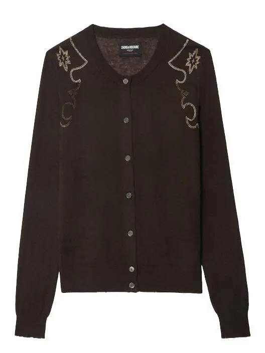 Zadig&Voltaire Missya Cashmere Cardigan - Dark Chocolate