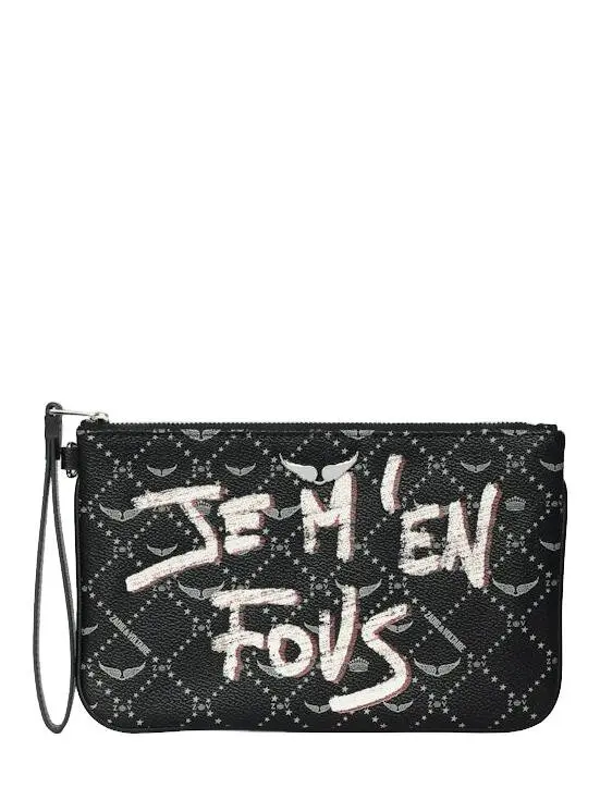 Zadig&Voltaire Monogram Canvas Pochette - Black