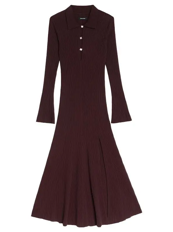 Zadig&Voltaire Lysaya Knit Long Dress - Burgundy
