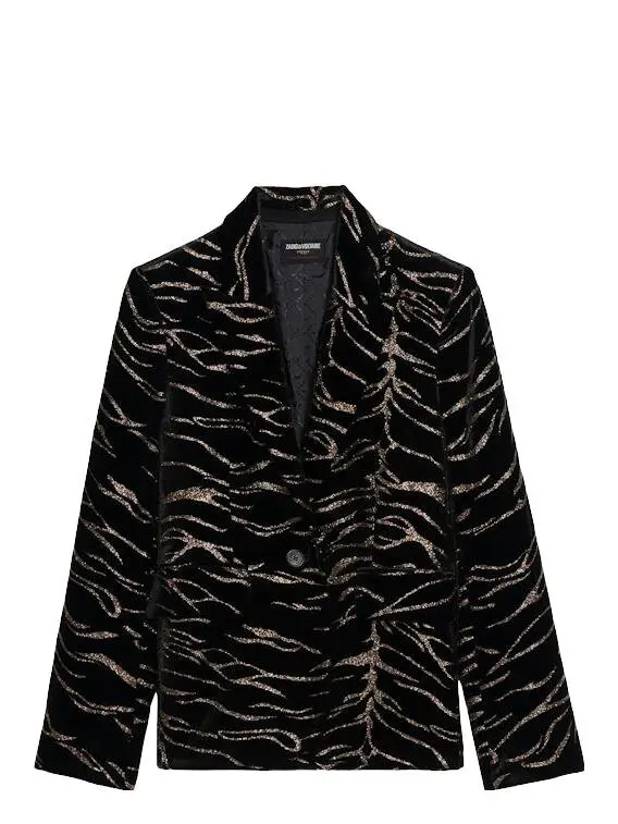 Zadig&Voltaire Vavy Sequin Velvet Blazer - Black