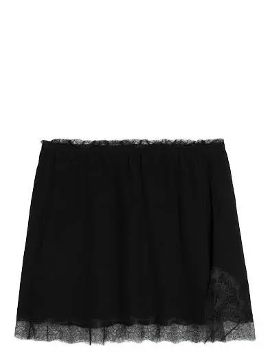 Zadig&Voltaire Lace Trimmed Mini Skirt - Black