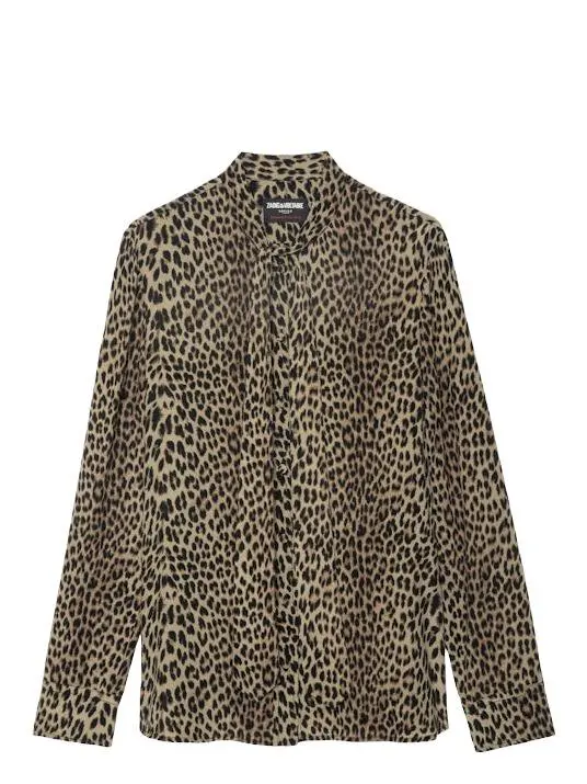 Zadig&Voltaire Tulba Leopard Print Satin Shirt - Leaves