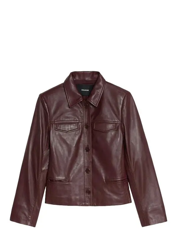 Zadig&Voltaire Liam Leather Jacket - Burgundy