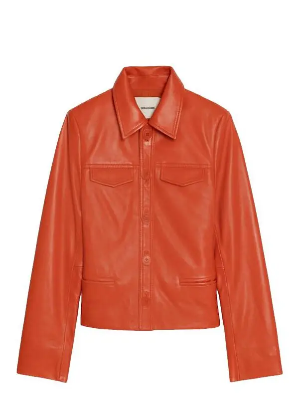 Zadig&Voltaire Liam Leather Jacket - Tangerine