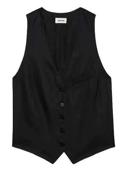 Zadig&Voltaire Emaux Satin Vest - Black