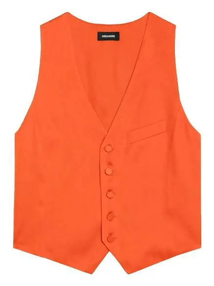 Zadig&Voltaire Emaux Satin Vest - Tangerine