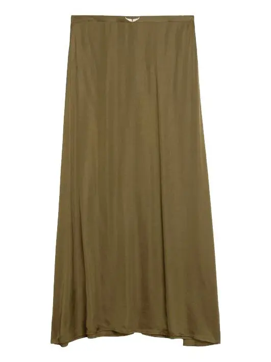Zadig&Voltaire Jimeno Satin Long Skirt - Treillis