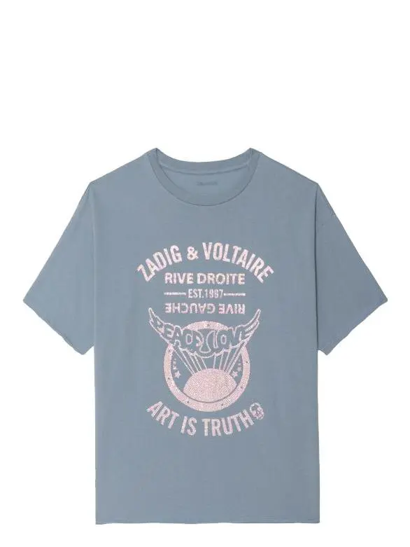 Zadig&Voltaire Berry Rhinestone T-shirt - Sixtine