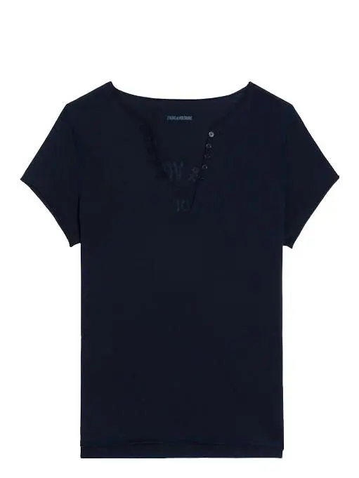 Zadig&Voltaire Henley T-shirt - Encre