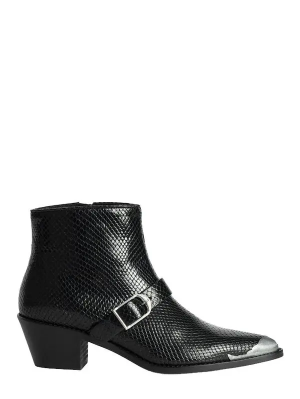 Zadig&Voltaire Tylow Python-effect Leather Ankle Boots - Black