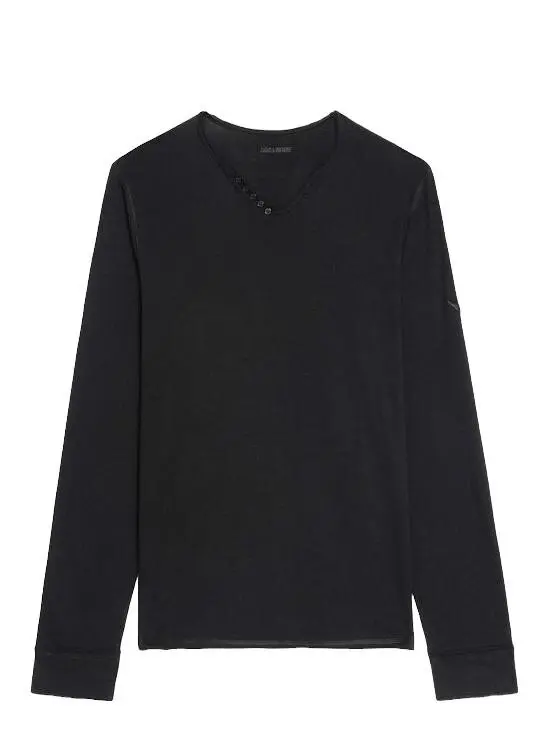 Zadig&Voltaire Monastir Henley T-shirt - Black