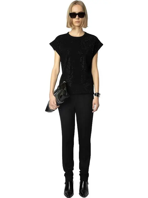 Zadig&Voltaire Cecilia Diamanté Tank Top - Black