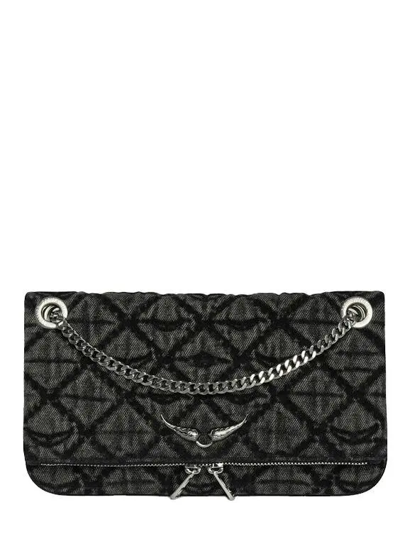 Zadig&Voltaire Rock Ii Monogram Denim Clutch - Road