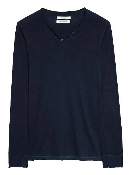 Zadig&Voltaire Monastir Henley T-shirt - Encre