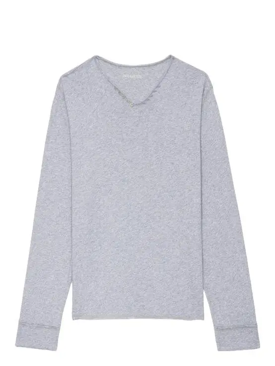 Zadig&Voltaire Monastir Henley T-shirt - Gris Chine