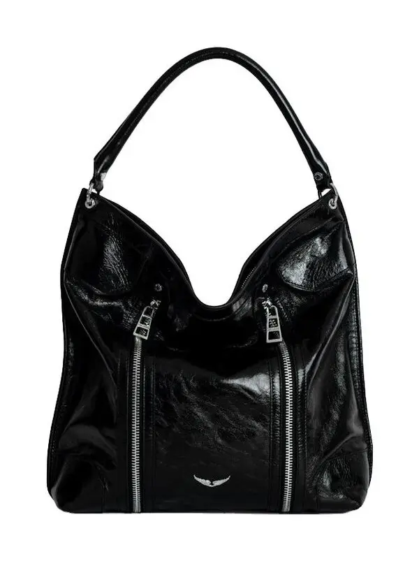 Zadig&Voltaire Sunny Hobo Vintage Patent Bag - Noir