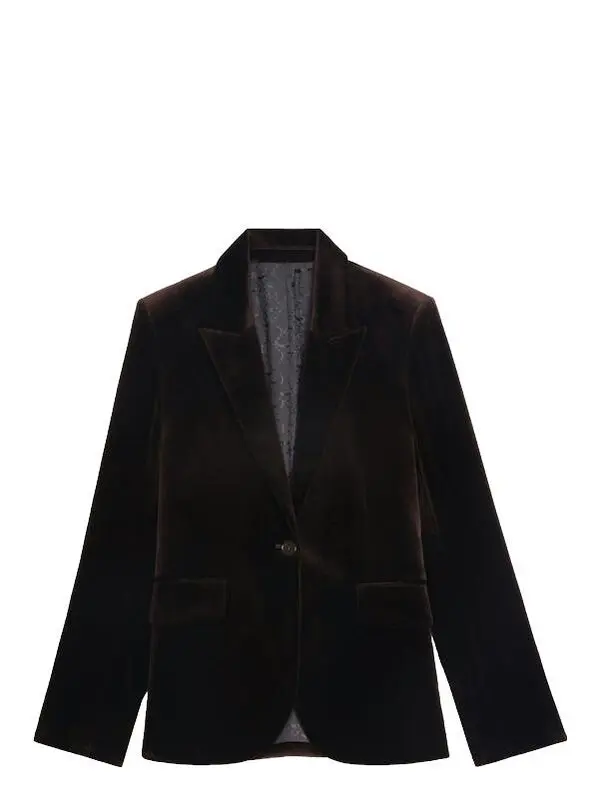 Zadig&Voltaire Vavy Velvet Blazer - Dark Chocolate