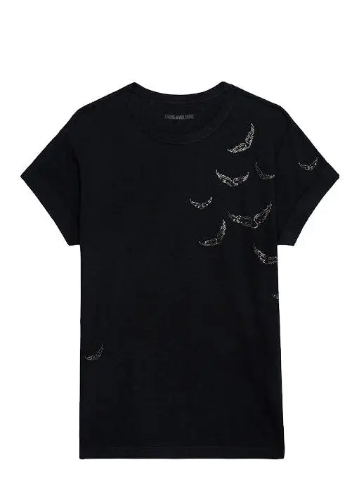 Zadig&Voltaire Anya Diamante Wings T-shirt - Stone