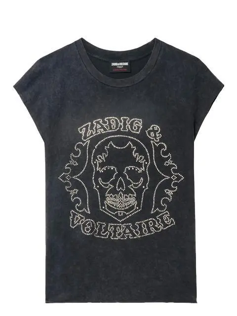 Zadig&Voltaire Rhinestone Skull Tank Top - Black