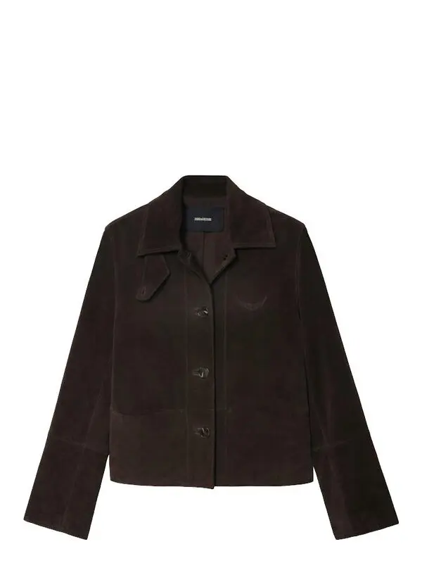 Zadig&Voltaire Lessa Suede Leather Jacket - Dark Chocolate