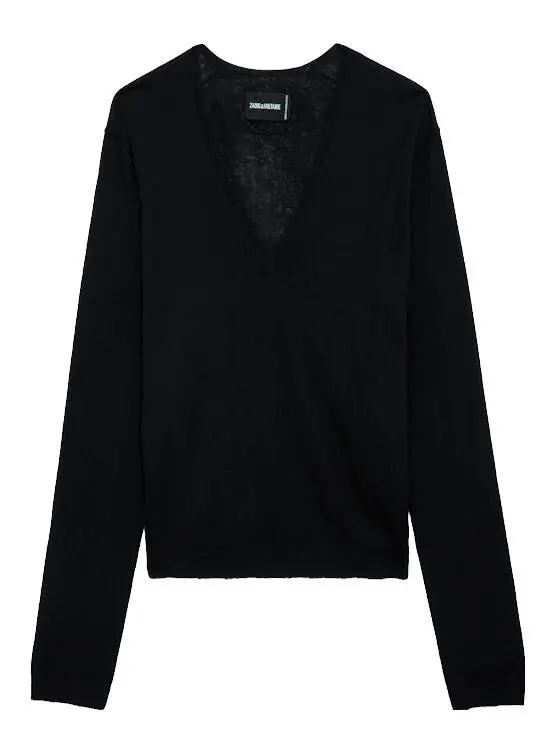 Zadig&Voltaire Rivy Feather Cashmere Sweater - Black