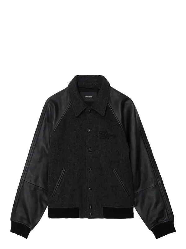 Zadig&Voltaire Benjy Bicolored Bomber Jacket - Anthracite