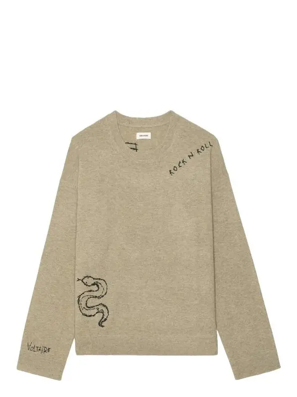 Zadig&Voltaire Marko Embroidered Sweater - Olive