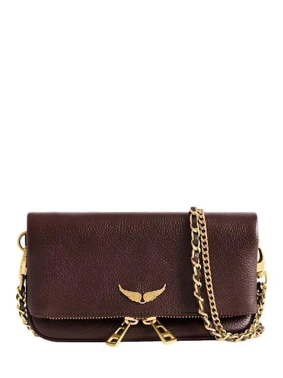 Zadig&Voltaire Rock Mini Clutch With Rhinestone Wings - Deep Purple