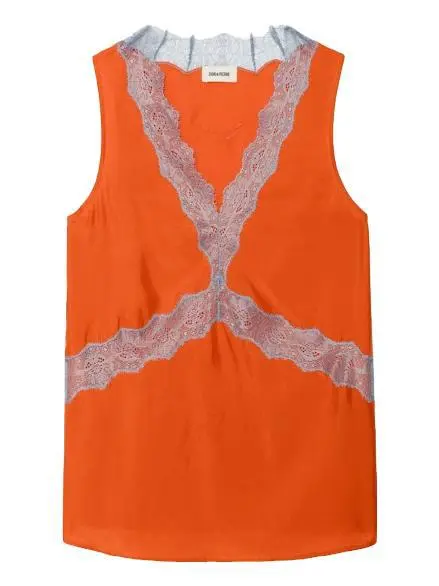 Zadig&Voltaire Tasao Silk Camisole - Tangerine