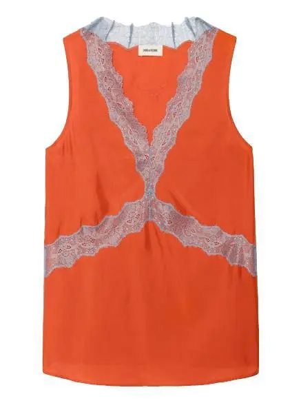 Zadig&Voltaire Tasao Silk Camisole - Tangerine