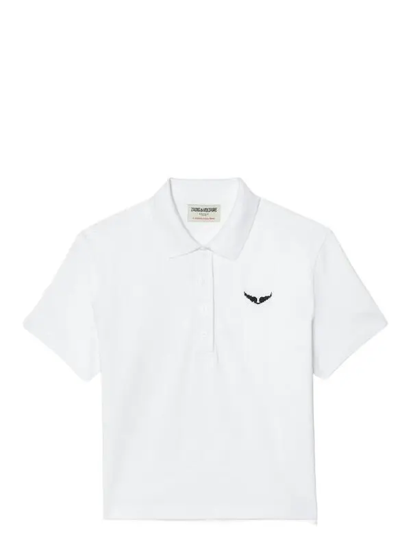 Zadig&Voltaire Mirta Cropped Polo Shirt - White