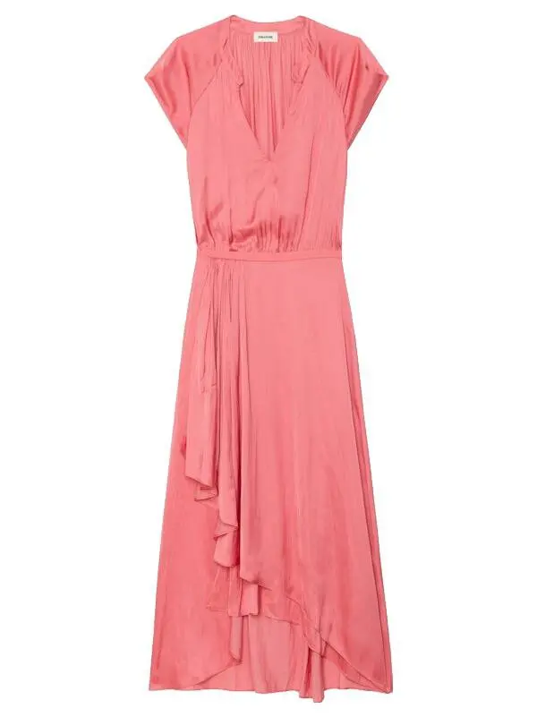 Zadig&Voltaire Randall Asymmetric Ruffled Dress - Tea Rose