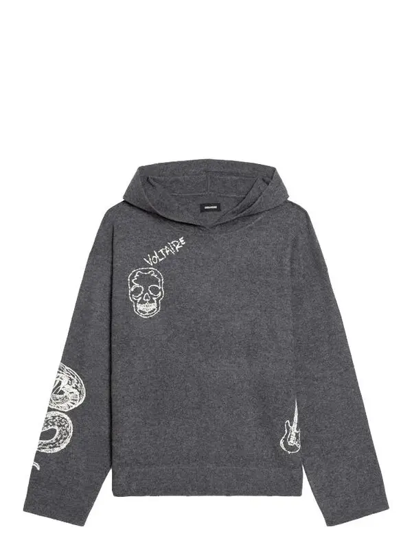 Zadig&Voltaire Hooded Sweater With Embroidery - Charcoal