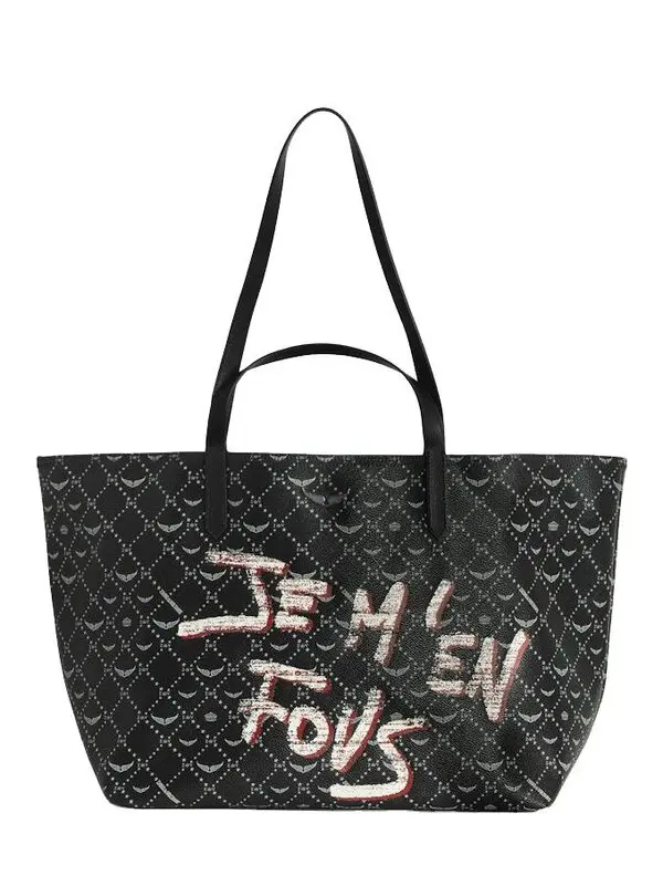 Zadig&Voltaire Z Monogram Xl Shopper Graffiti Bag - Black