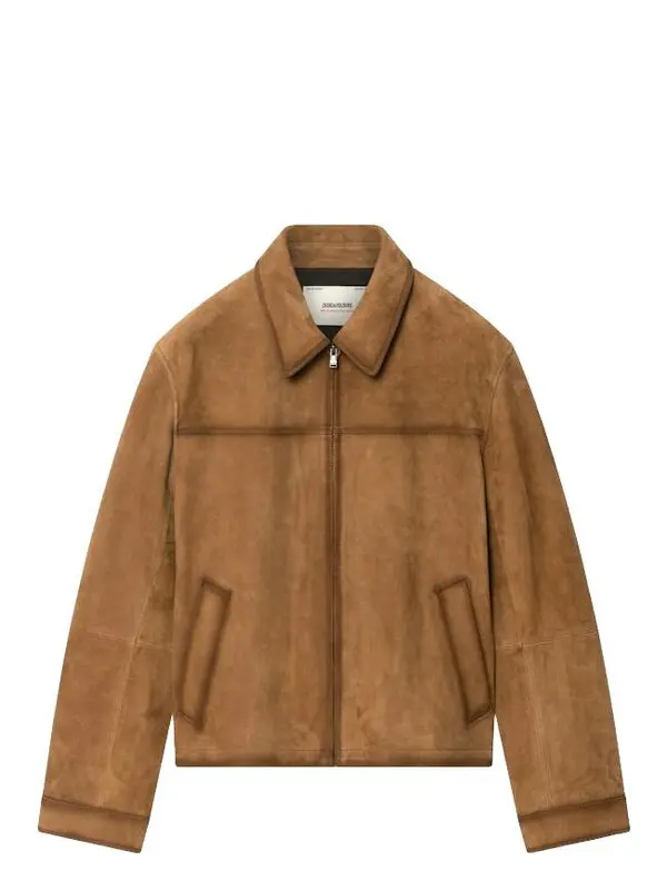 Zadig&Voltaire Loumy Suede Leather Jacket - Cognac
