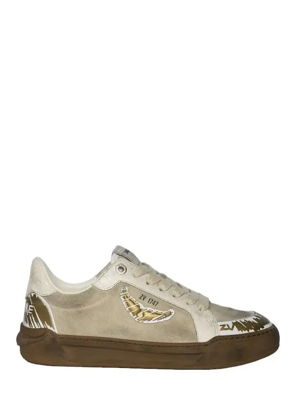 Zadig&Voltaire Basses Fly Wings Cracked Sneakers - Clay