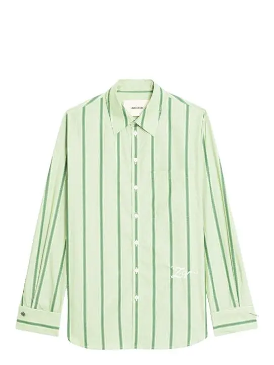 Zadig&Voltaire Morning Striped Cotton Shirt - Anis