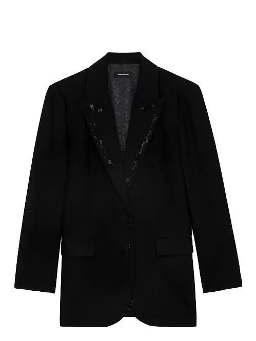 Zadig&Voltaire Viva Rhinestone Blazer - Black