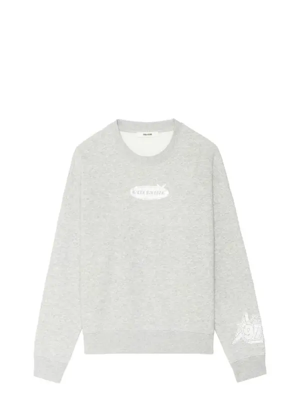 Zadig&Voltaire Sweatshirt With Rhinestone Embellishments - Gris Chine Clai