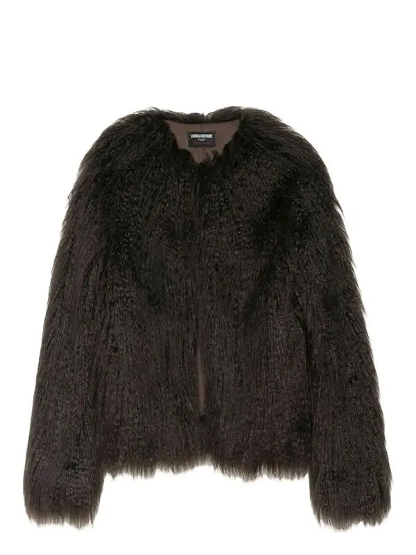 Zadig&Voltaire Curly Faux Fur Coat - Dark Chocolate