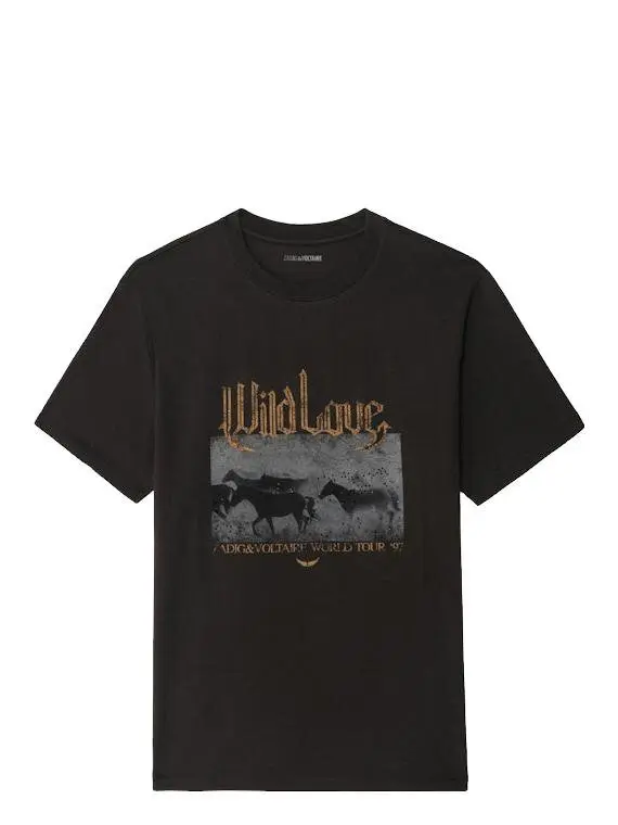 Zadig&Voltaire Edwin Rhinestone T-shirt - Dark Chocolate