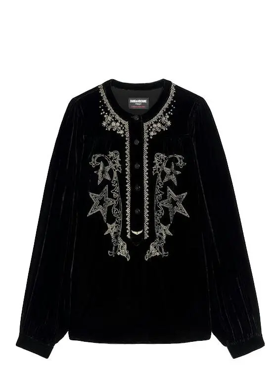 Zadig&Voltaire Tigy Velvet Blouse - Black