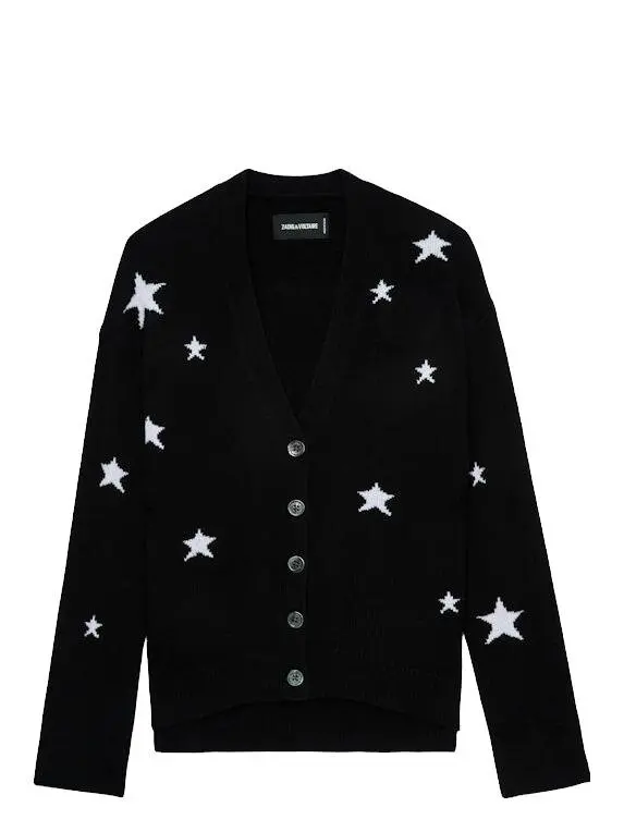 Zadig&Voltaire Mirka Stars Cashmere Cardigan - Black