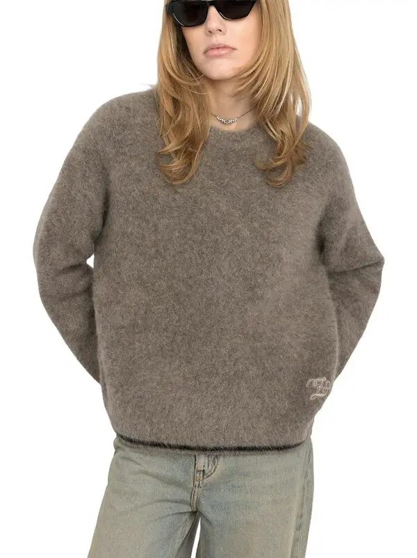 Zadig&Voltaire Markuz Mohair Crew Neck Sweater - Latte